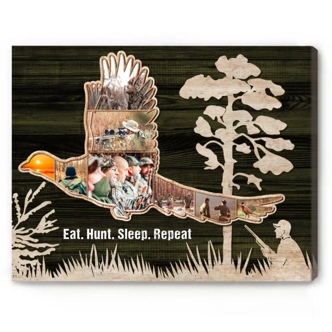 Personalized Pheasant Hunting Photo Collage Canvas, Christmas Gifts for ...
