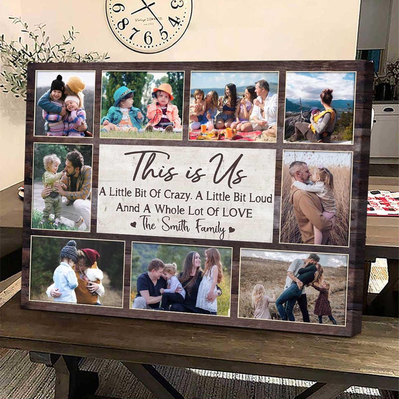 Personalized Family Photo Collage Canvas: Christmas Keepsake Gift - Etsy