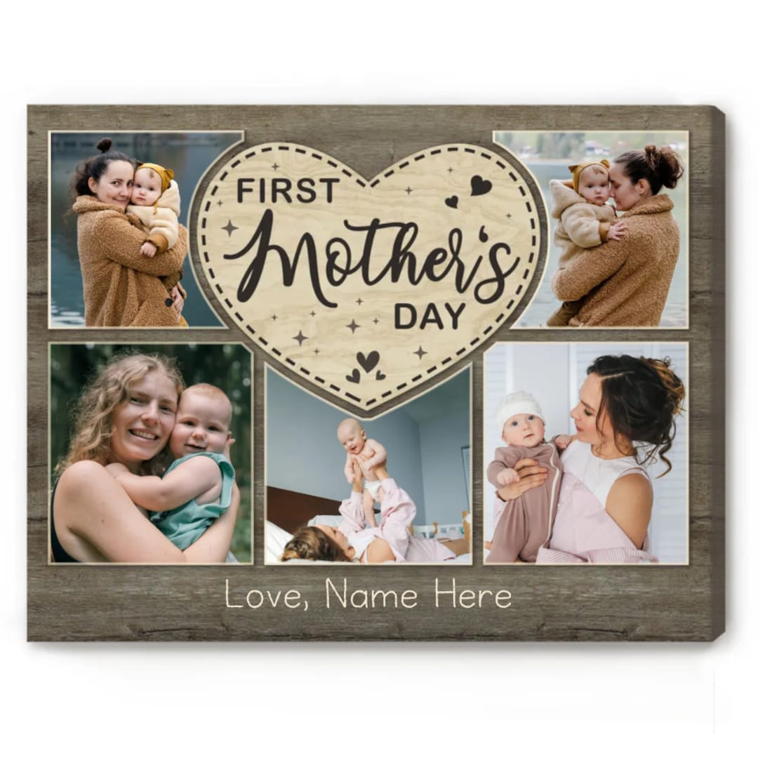 Personalized First Mother's Day Photo Collage Canvas: New Mom Gift - Etsy