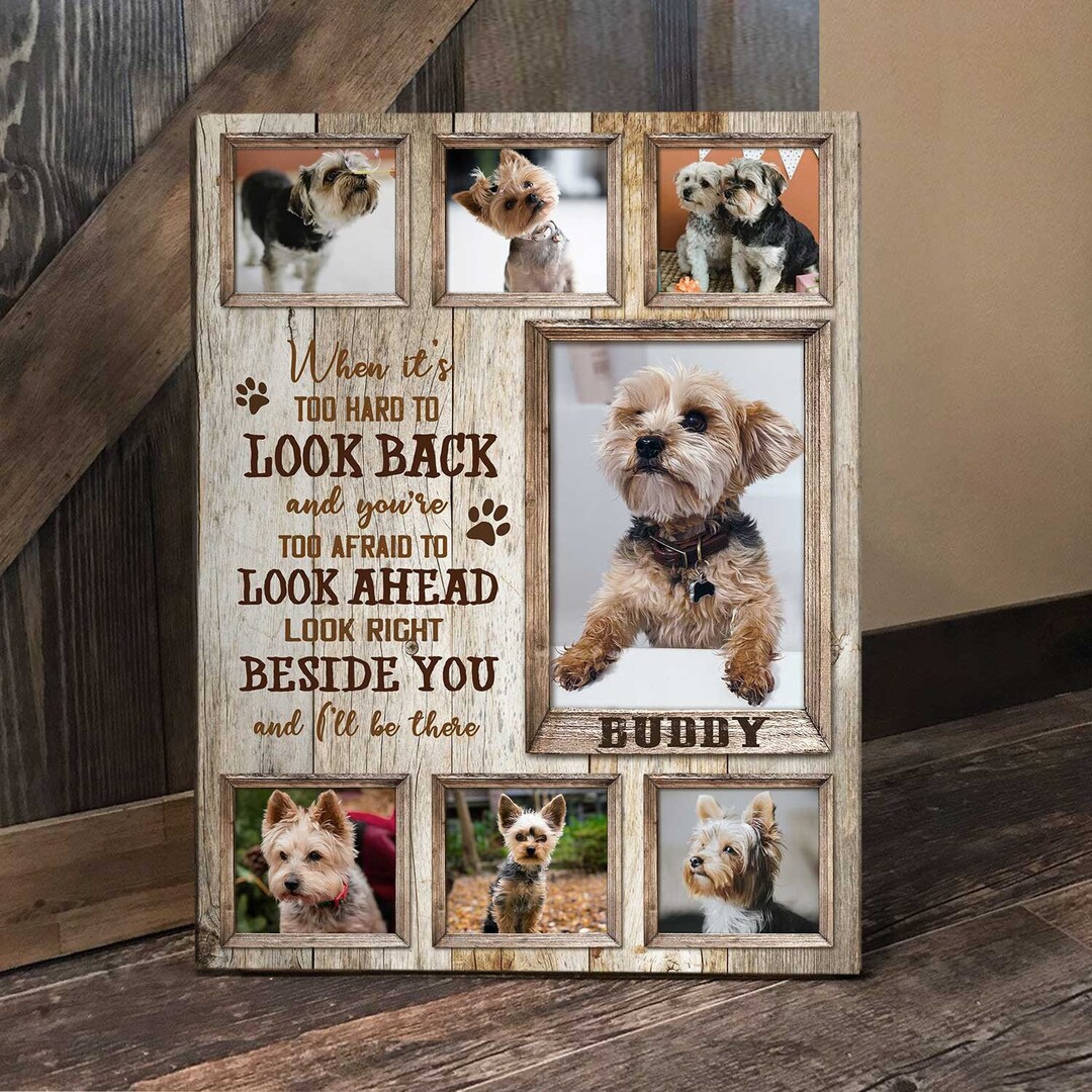 Custom Dog Photo Collage Canvas: Memorial Pet Wall Art - Etsy