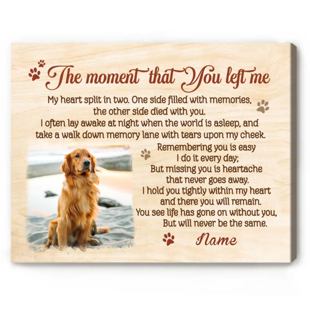Custom Photo Dog Memorial Canvas: Pet Loss Remembrance Gift - Etsy
