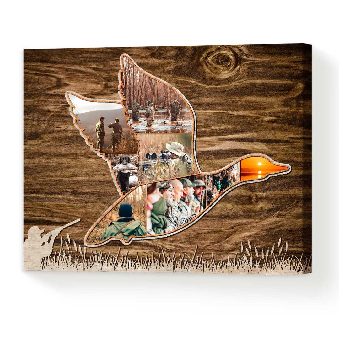 Personalized Duck Hunting Photo Collage Canvas, Duck Hunter Gifts ...