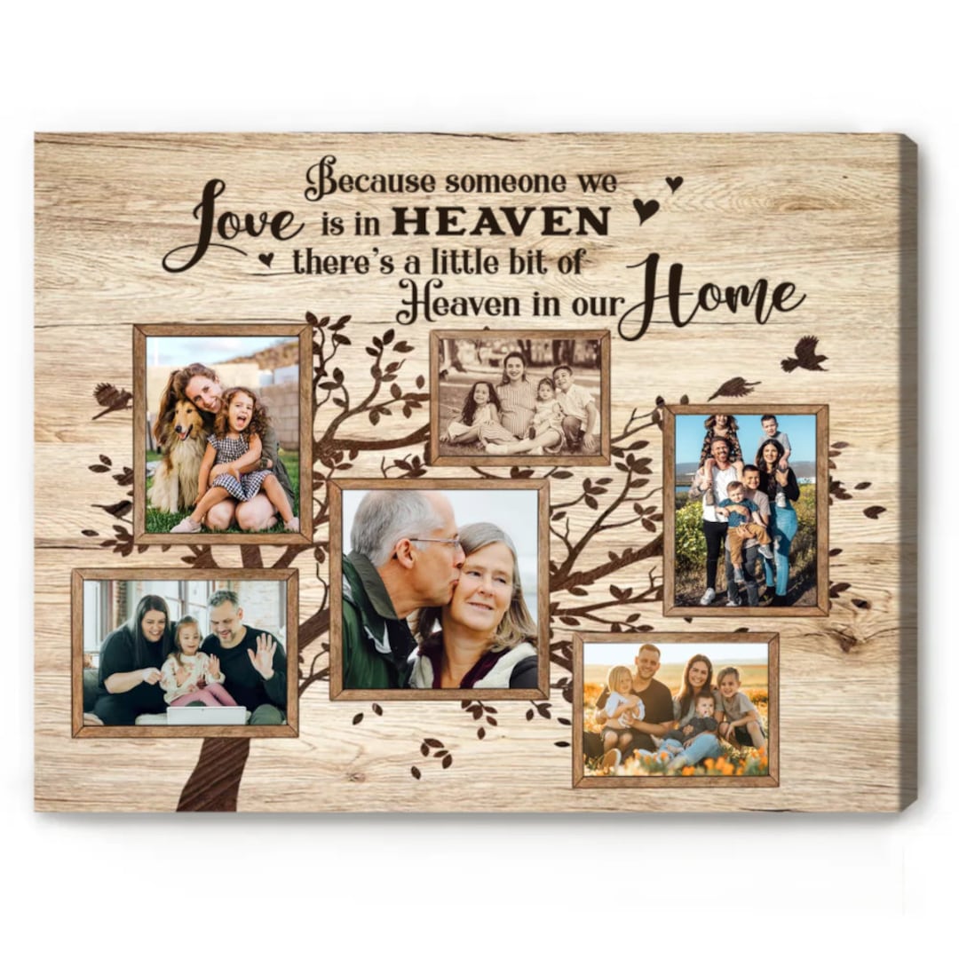 Family Tree Photo Collage Canvas: Memorial Gift, Loss of Loved One - Etsy