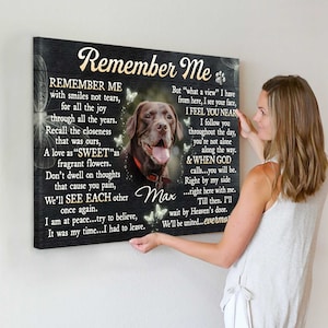 Remember Me Dog Memorial Canvas: Pet Loss Sympathy Gift - Etsy