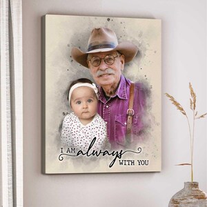 Portrait With Deceased Loved One Canvas, Gift for Loss of Loved One ...