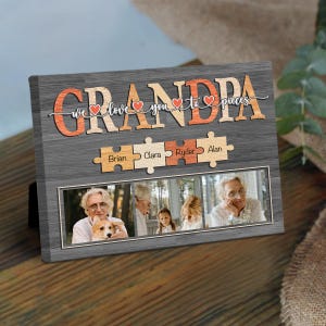Custom Gift for Grandpa Photo Plaque With Easel, Birthday Gift for ...
