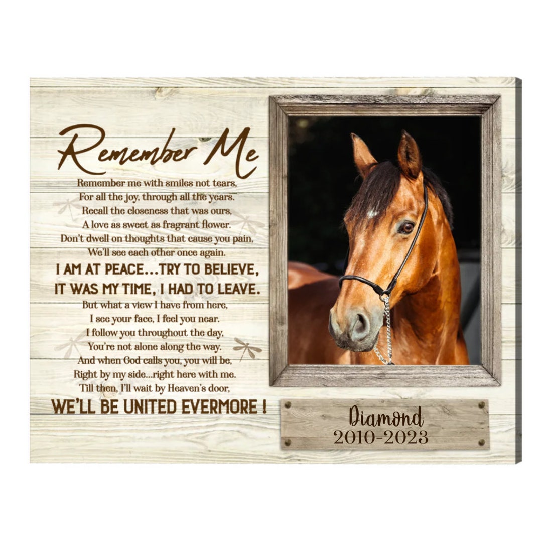 Personalized Horse Memorial Picture Frame: Horse Loss Remembrance Gift ...