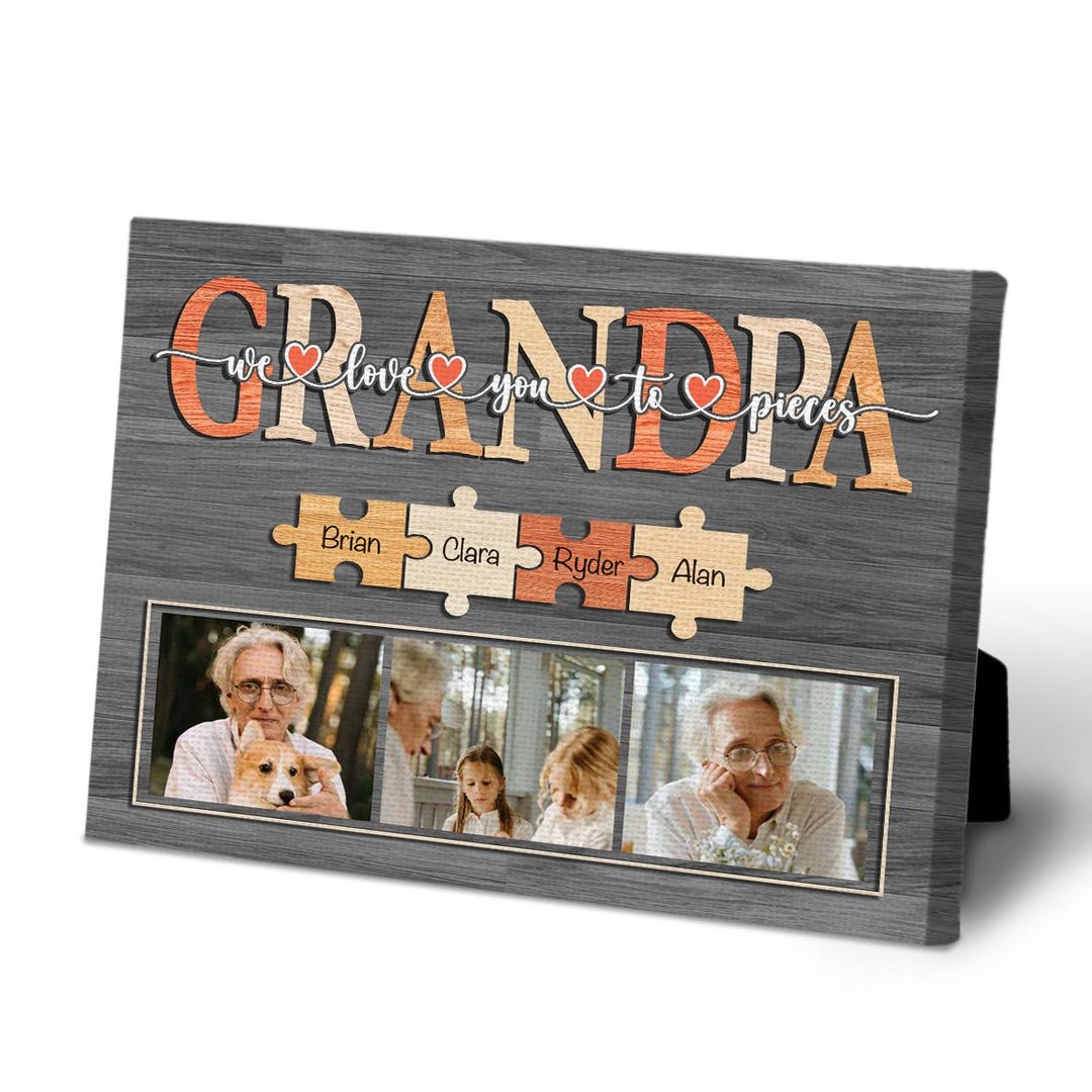 Custom Gift for Grandpa Photo Plaque With Easel, Birthday Gift for ...