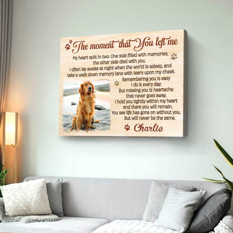 Custom Photo Dog Memorial Canvas: Pet Loss Remembrance Gift - Etsy