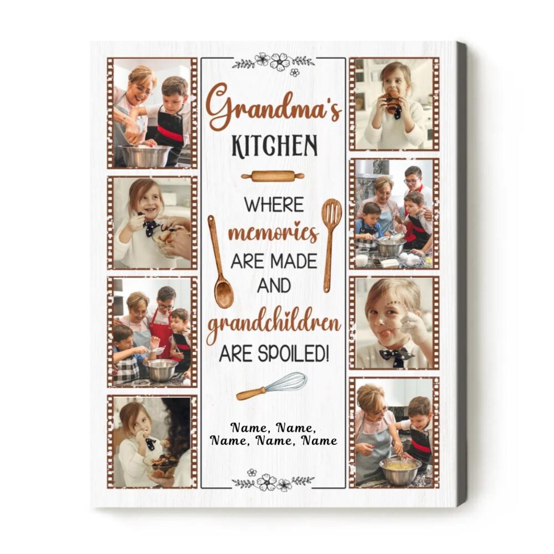 Personalized Grandma's Photo Collage Canvas: Gift for Grandmother ...