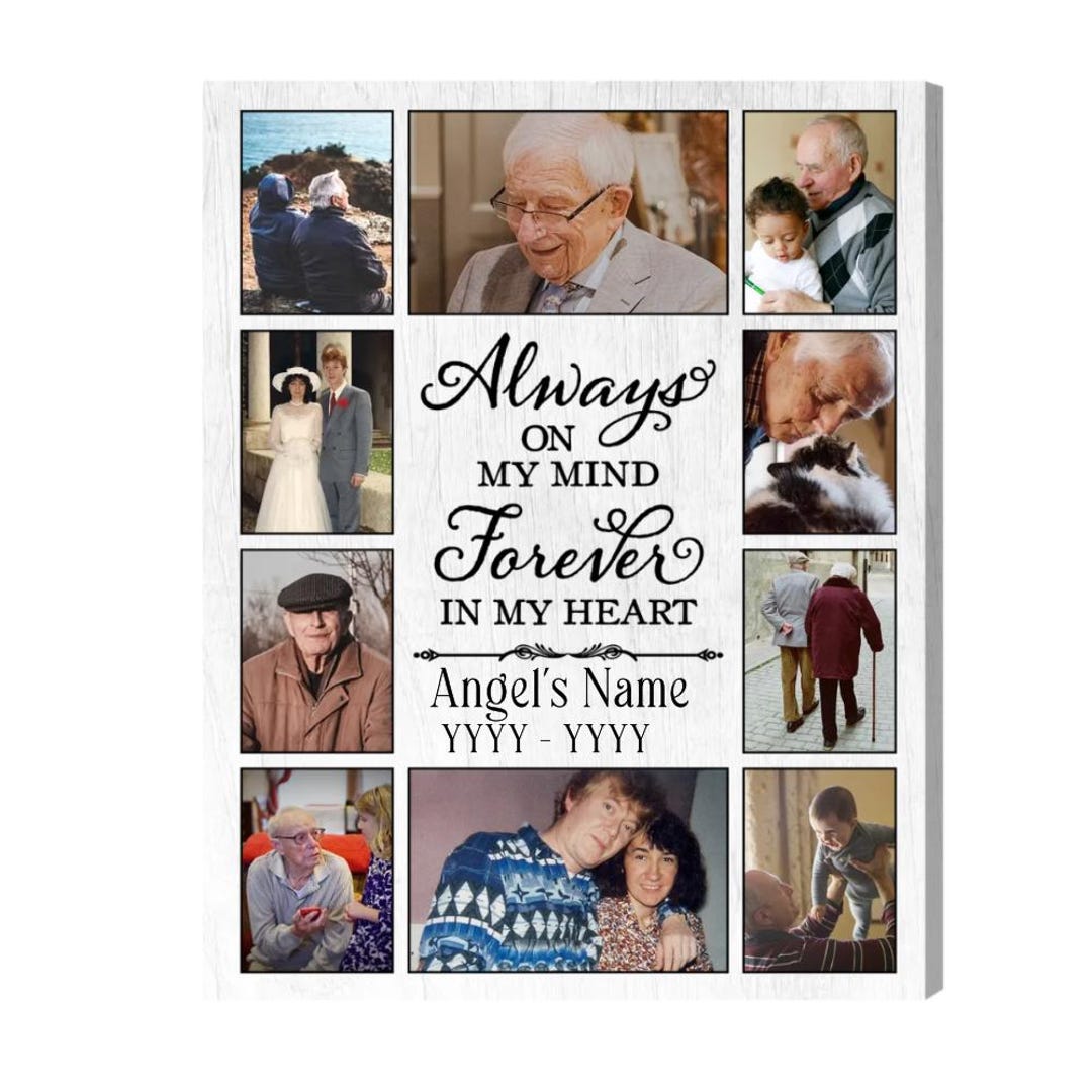 Personalized Memorial Photo Collage Canvas Print: Sympathy Gift for ...