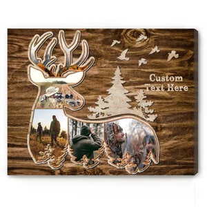 Personalized Deer Hunting Photo Collage Canvas: Hunting Gifts for Him ...