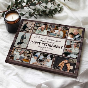 Personalized Retirement Photo Collage Canvas: Farewell Gift - Etsy