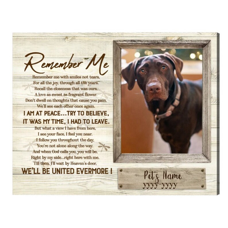 Personalized Pet Memorial Gifts Remember Me Canvas Dog Loss - Etsy