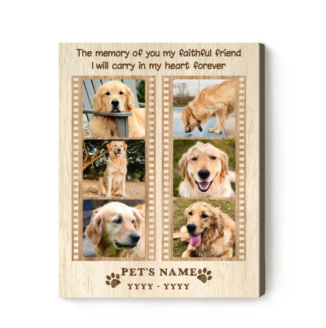 Custom Memorial Dog Photo Collage Canvas, in Memory of A Pet Gift, Pet ...