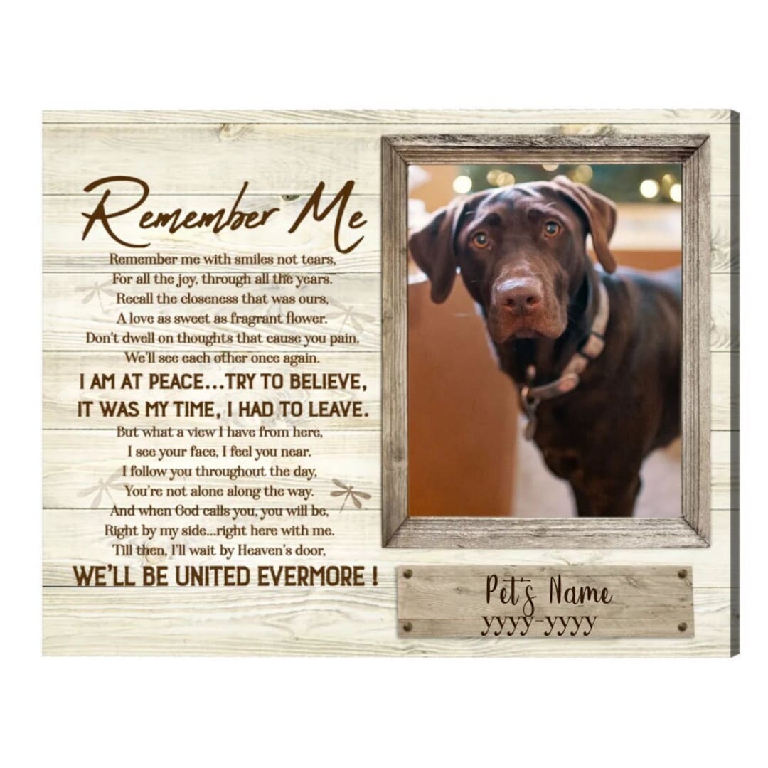Personalized Pet Memorial Gifts, Remember Me Canvas, Dog Loss Gifts ...