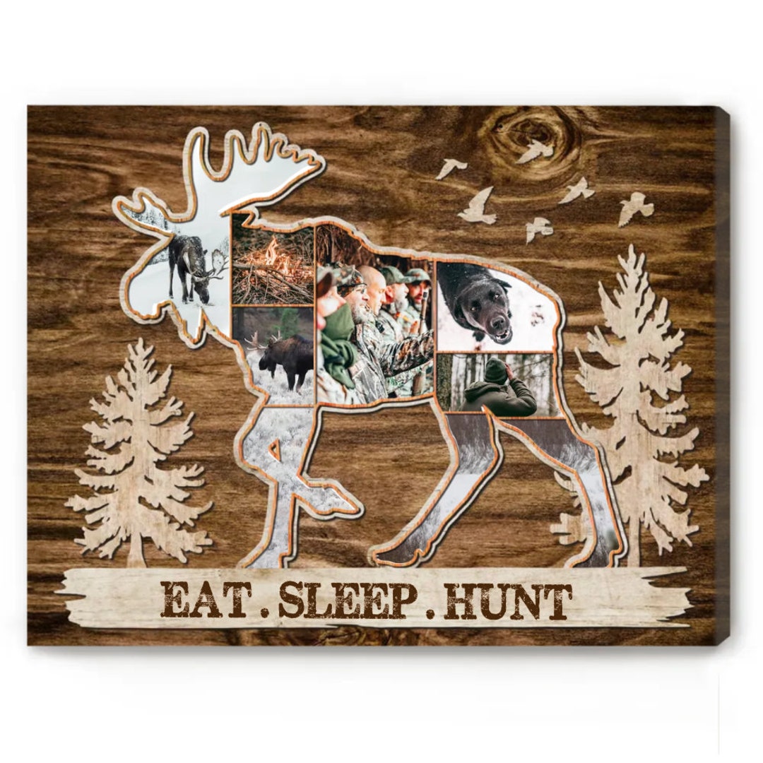 Moose Hunting Photo Collage Canvas, Father's Day Gift - Etsy