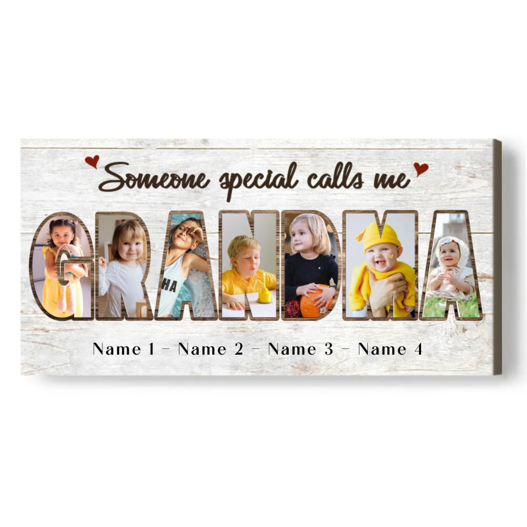 Personalized Grandma Photo Collage Canvas: Grandma Sign - Etsy