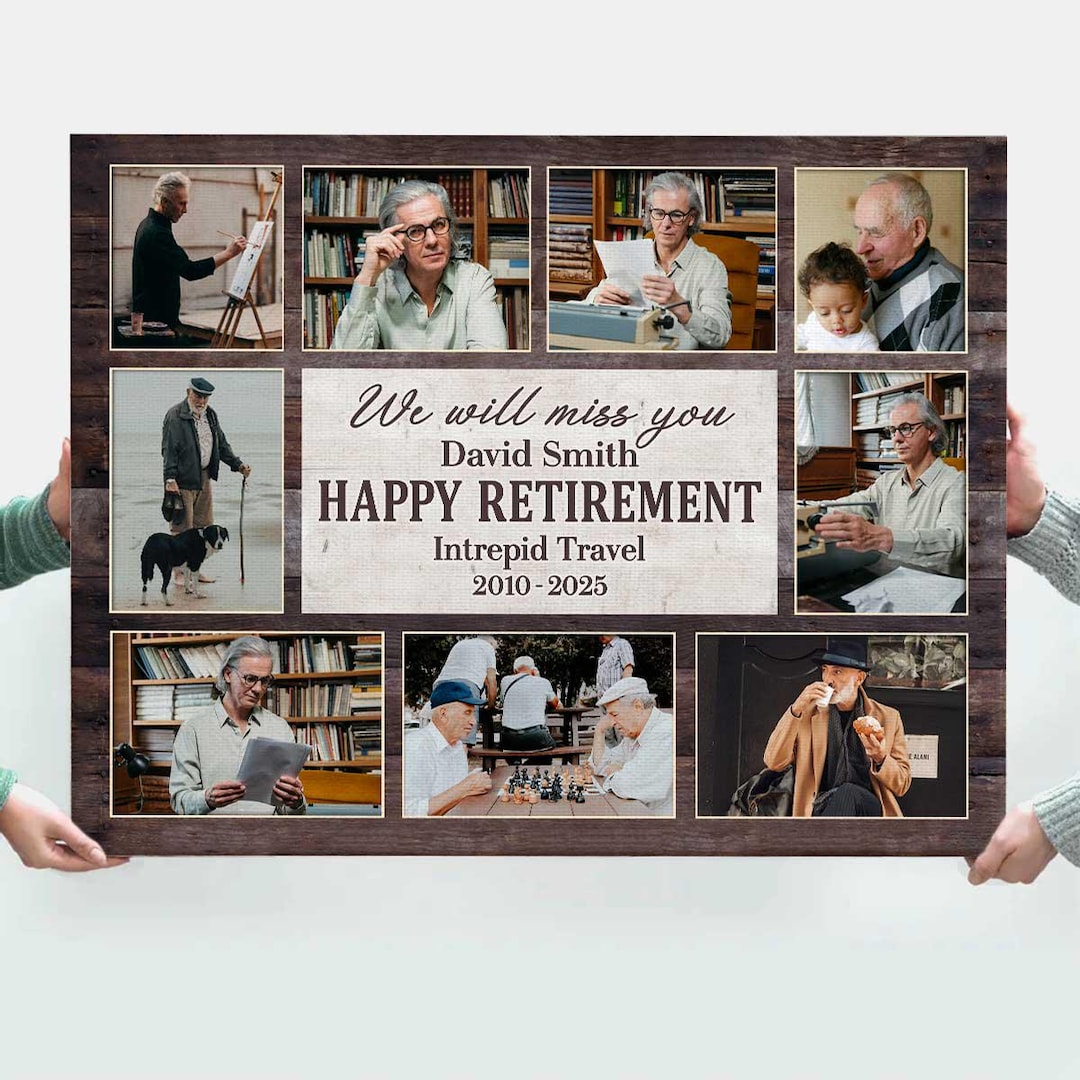 Personalized Retirement Photo Collage Canvas: Farewell Gift - Etsy