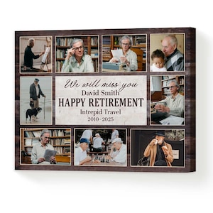 Personalized Retirement Photo Collage Canvas: Farewell Gifts for ...