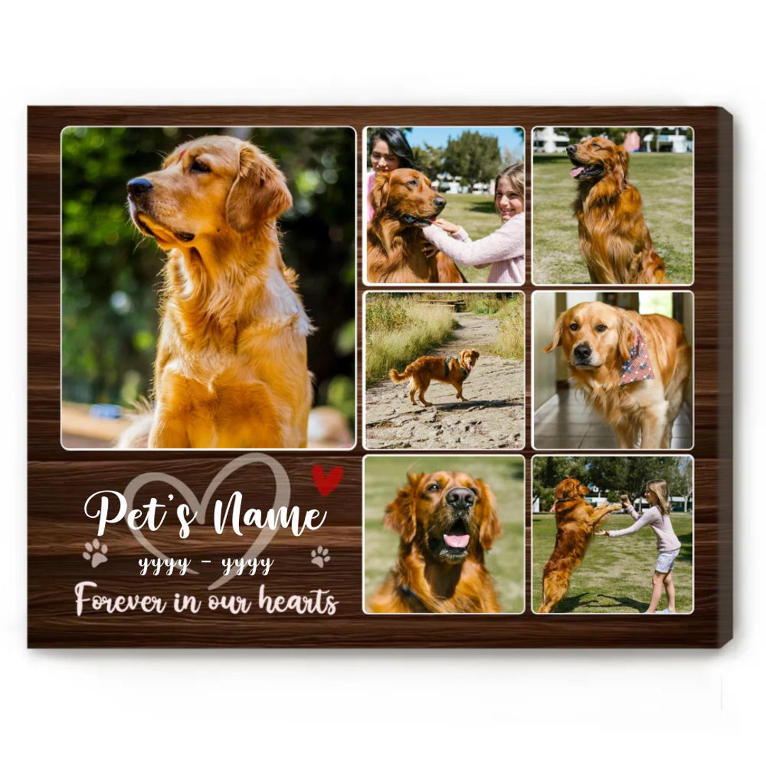 Custom Memorial Dog Photo Collage Canvas, Gifts for Who Loss A Dog, Dog ...