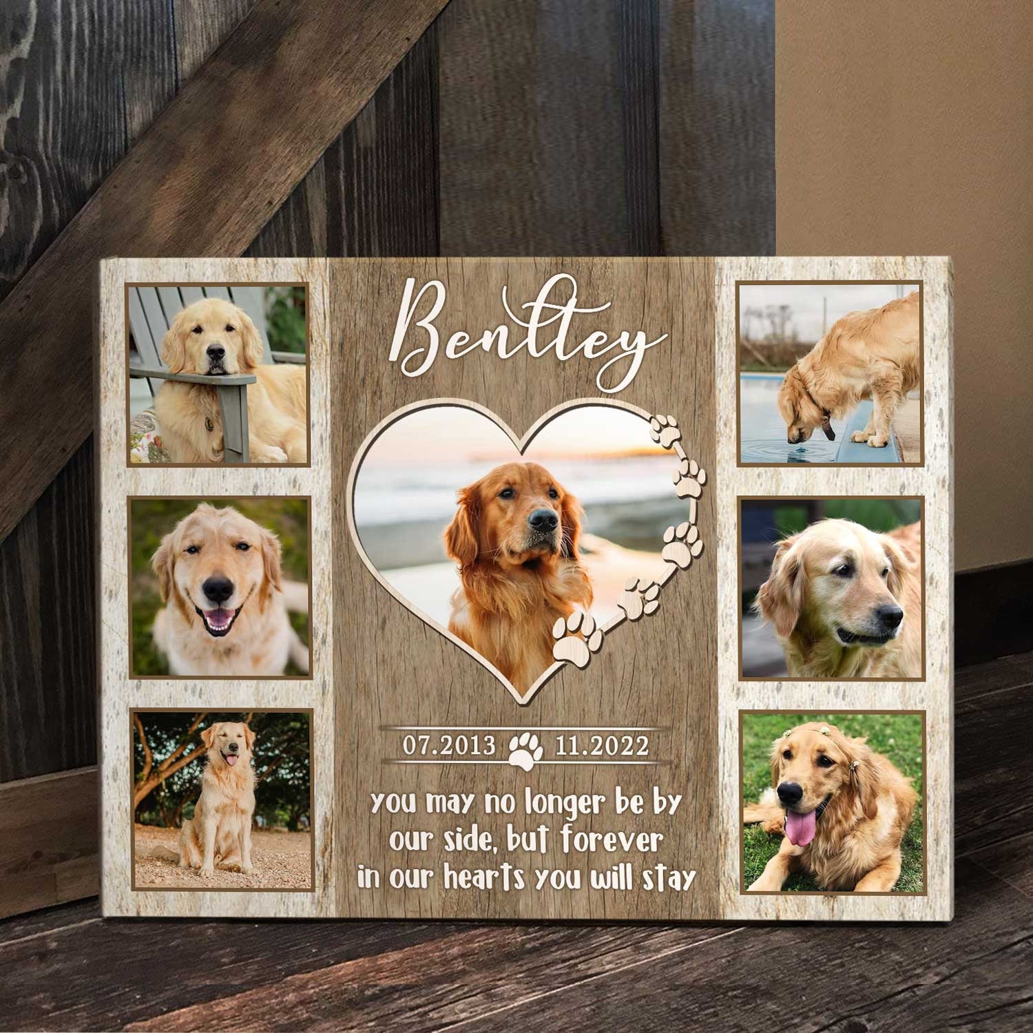 Custom Dog Photo Collage Canvas: Pet Memorial Gift - Etsy