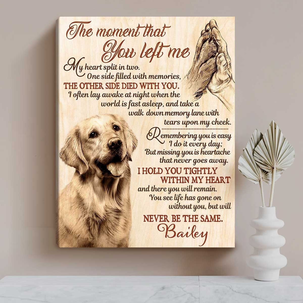 Personalized Memorial Gift for Loss of Dog Dog Memorial Wall - Etsy