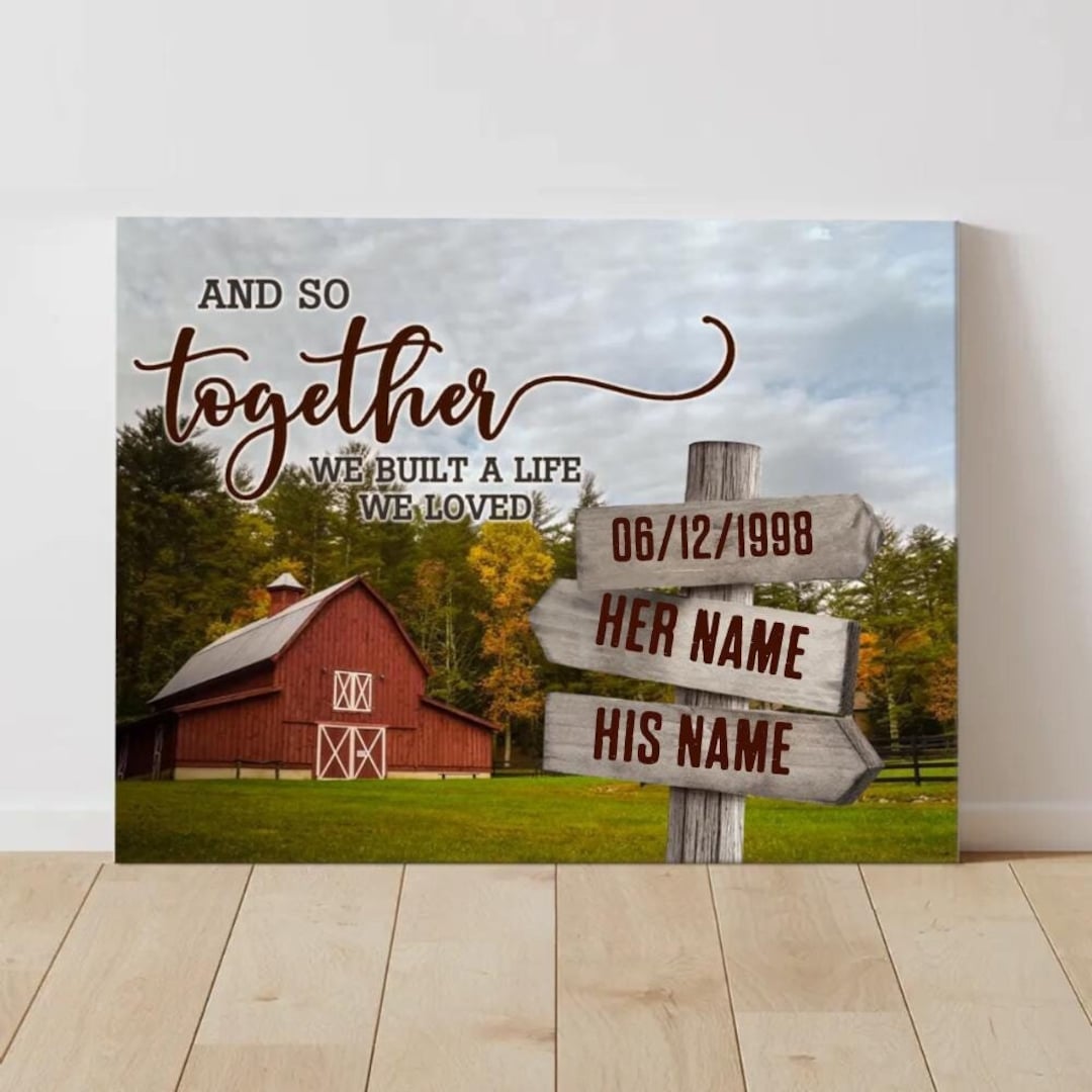 Personalized Couple Name Street Sign Canvas, Anniversary Gift - Etsy
