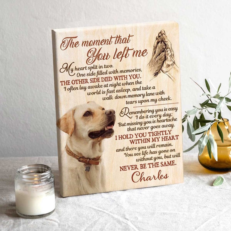 Personalized Dog Memorial Canvas: Pet Loss Sympathy Gift - Etsy