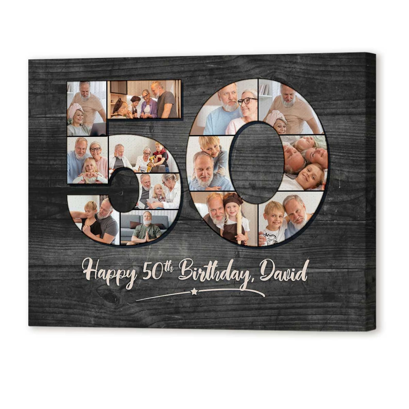 Personalized 50th Birthday Photo Collage Canvas: 50 Birthday Gifts - Etsy