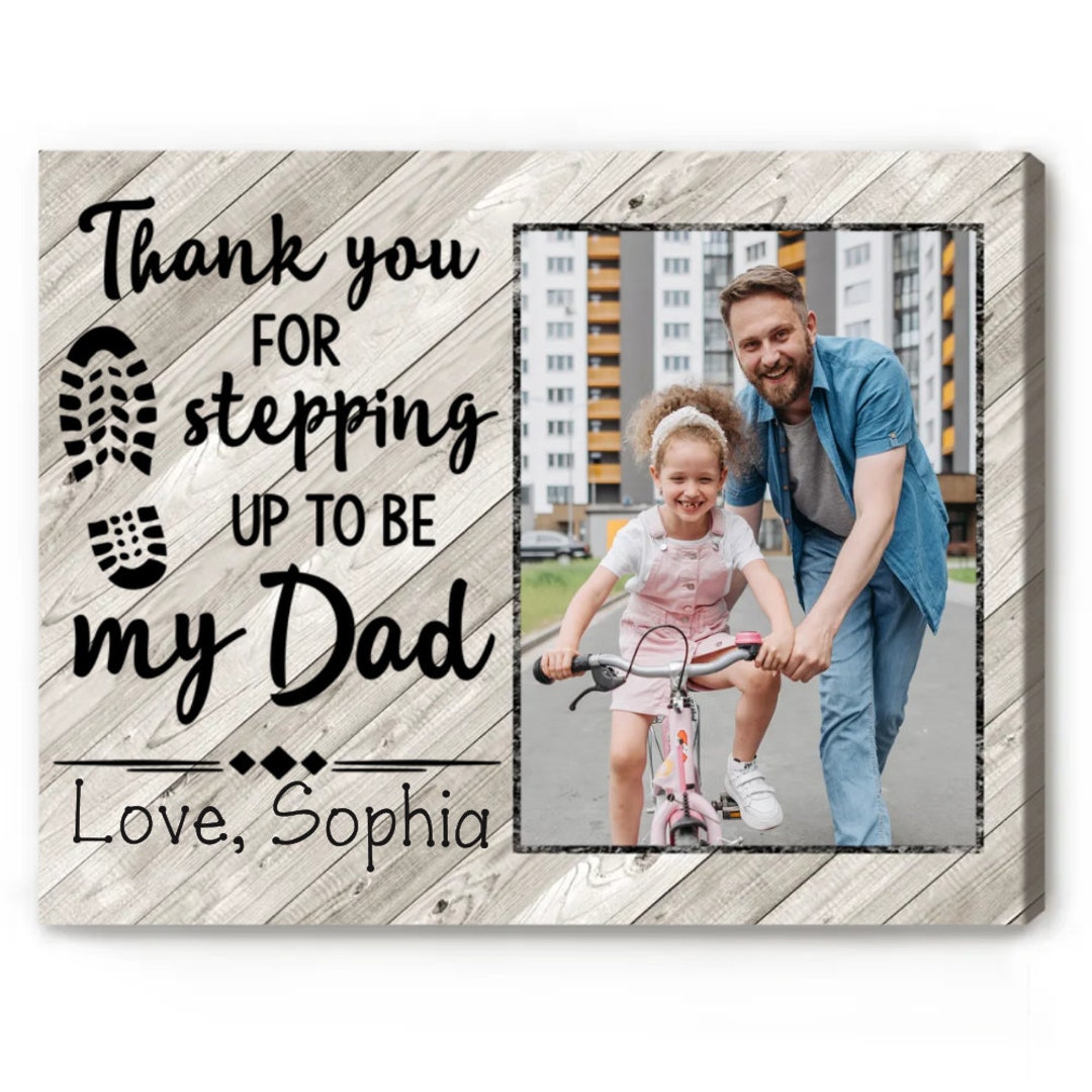 Gifts for Stepped up Dad, Thank You Dad Canvas, Gifts for Stepped Dad ...
