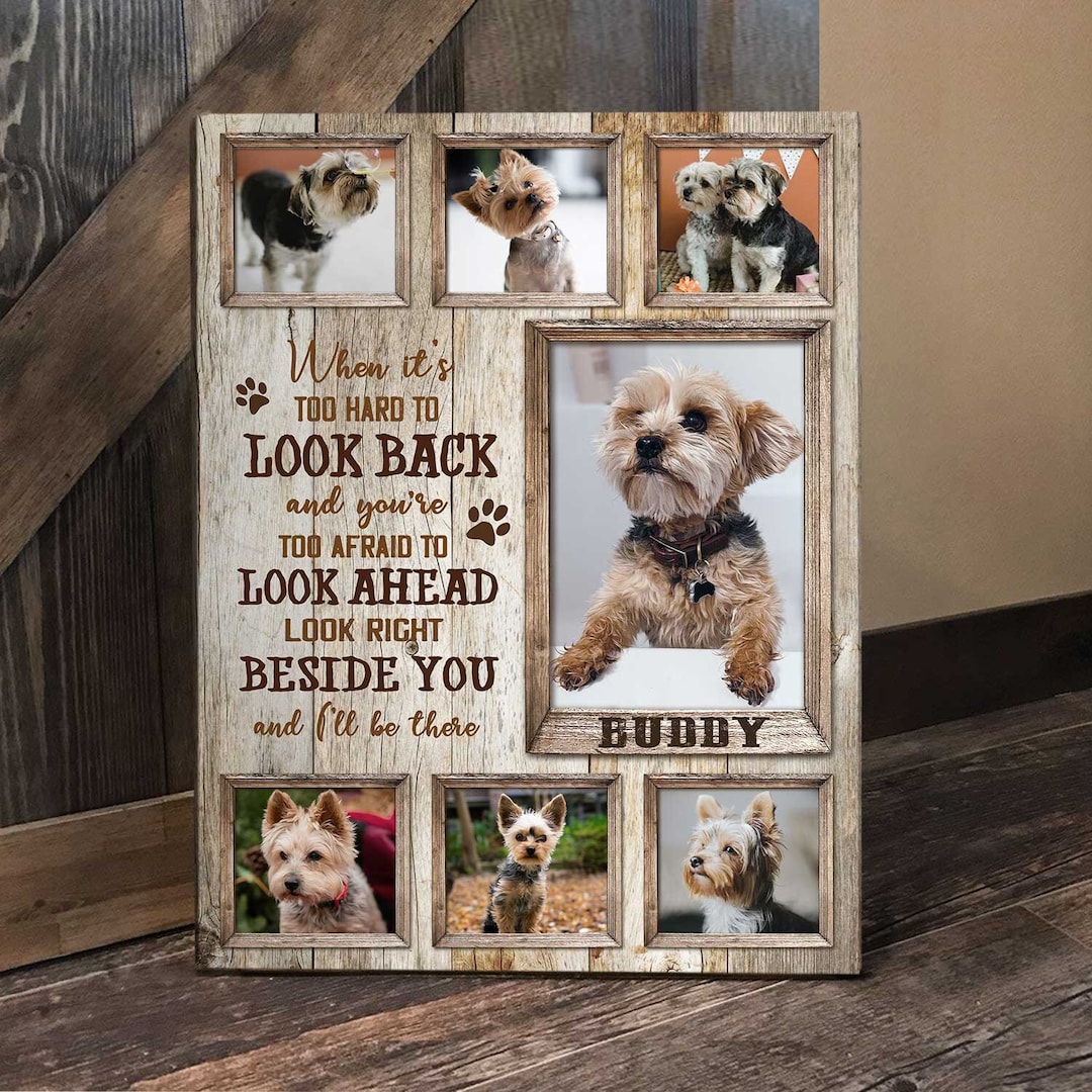 Custom Dog Photo Collage Canvas Memorial Pet Photo Frame Dog - Etsy