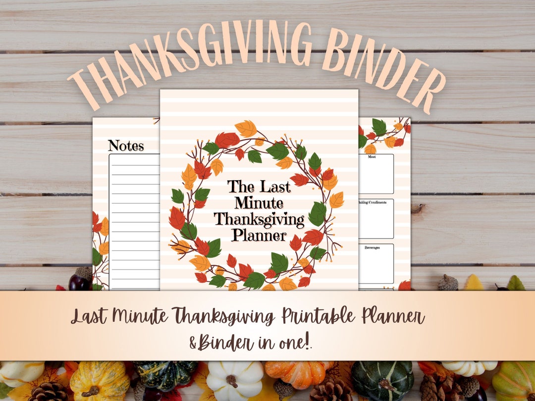 Thanksgiving Printable Binder, Last Minute Planner, Party Planner ...