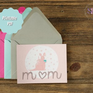 Printable Mother's Day Card | Digital Download | Cute Kangaroo Card ...