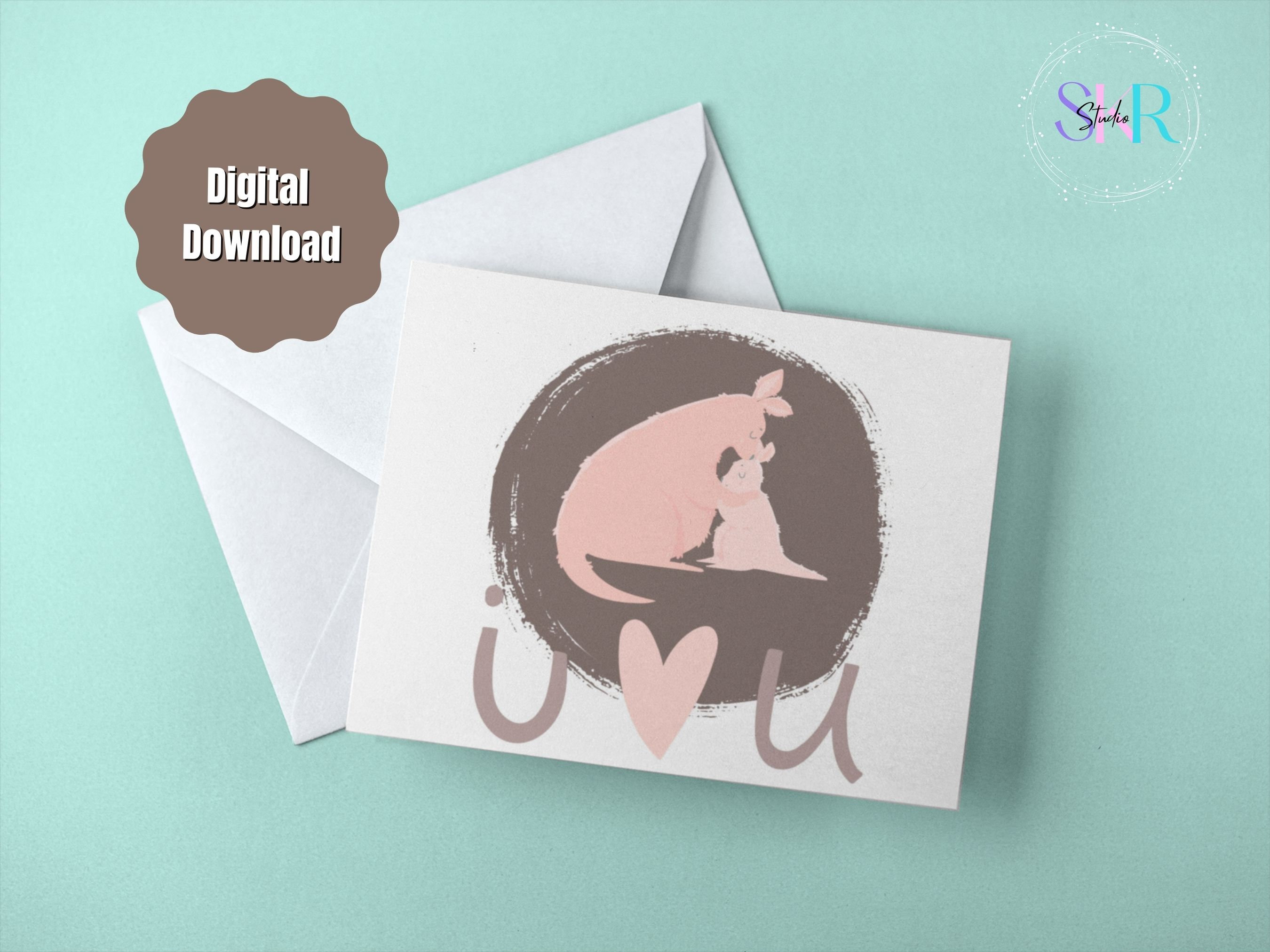 Printable Mother's Day Card Digital Download Cute Kangaroo Card Happy ...