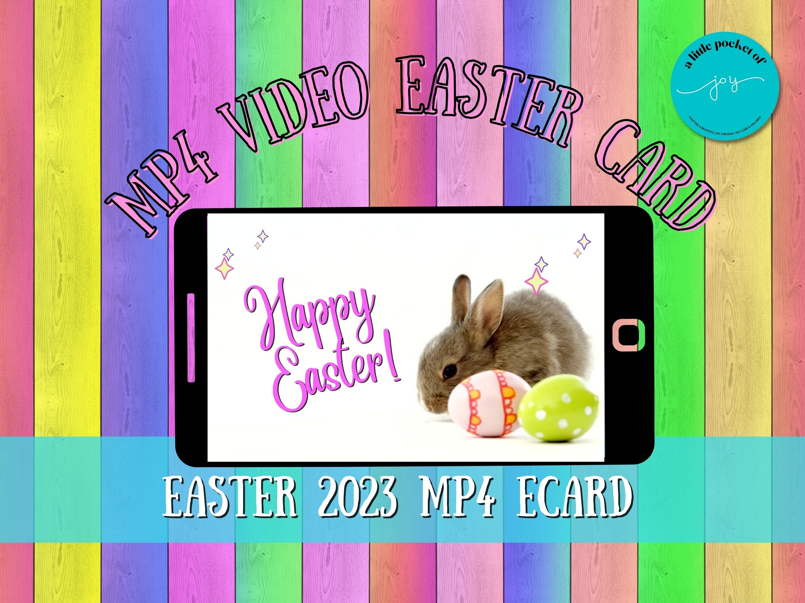 Happy Easter Ecard Easter Ecard Instant Download MP4 Paperless Easter Card Cute Easter Bunny ...