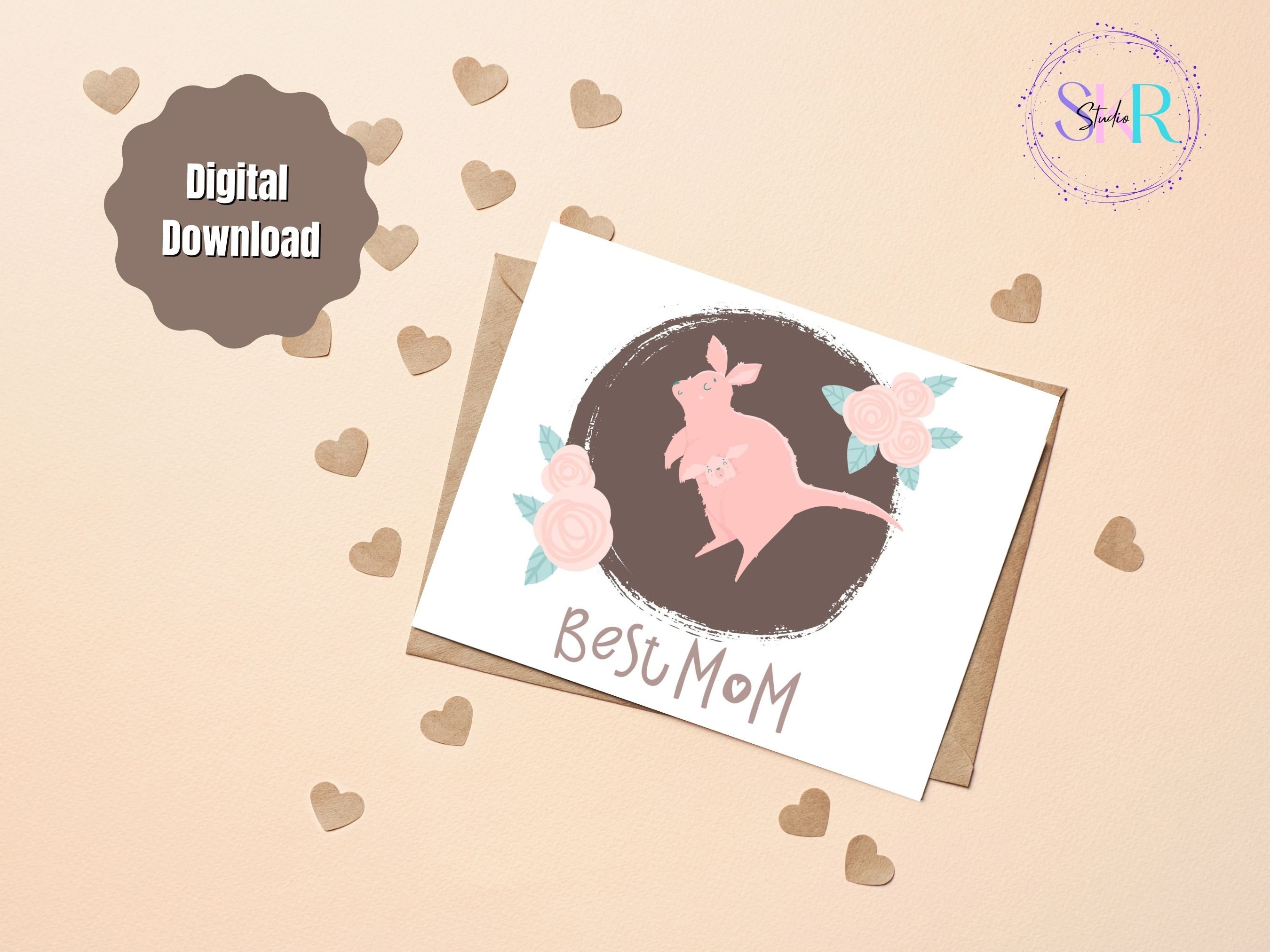 Printable Mother's Day Card Digital Download Cute Kangaroo Card Happy ...