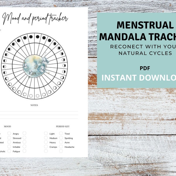 Mood Tracker, Period Tracker Printable, Menstrual Journal, Menstrual ...