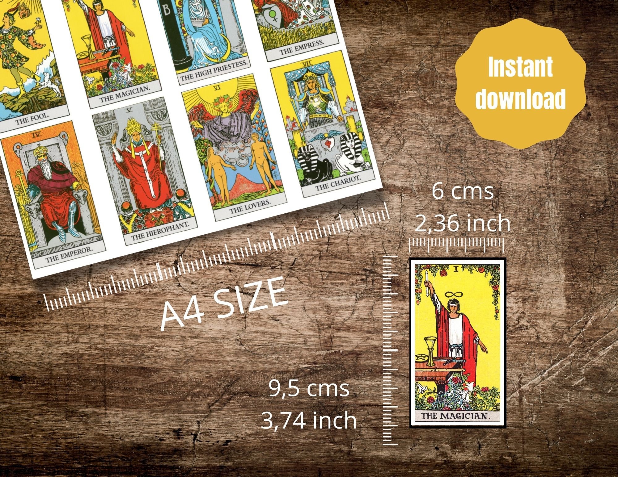 Printable Tarot Deck With Tarot Card Box, Rider Waite Tarot Cards, All ...