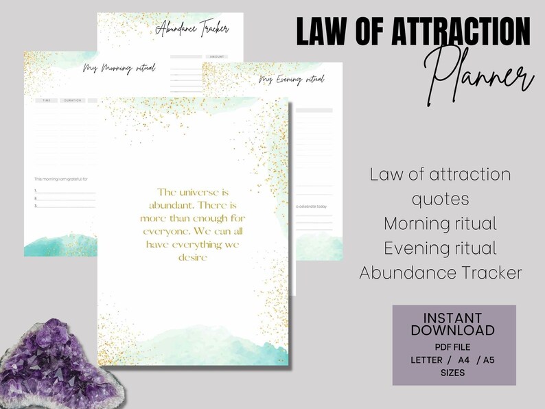 Manifestation Journal, Mindfulness Journal, Law of Attraction Printable ...