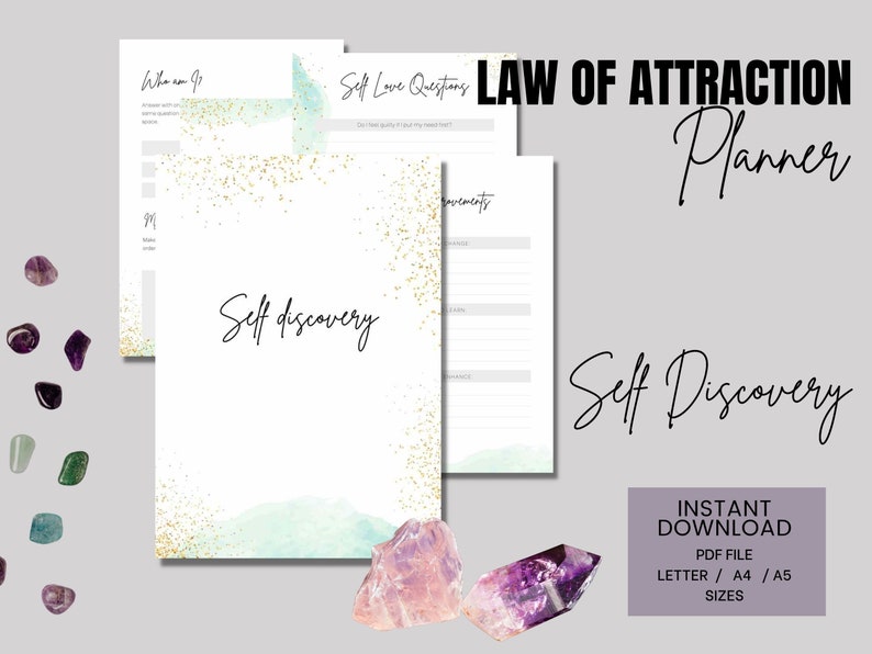 Manifestation Journal, Mindfulness Journal, Law of Attraction Printable ...