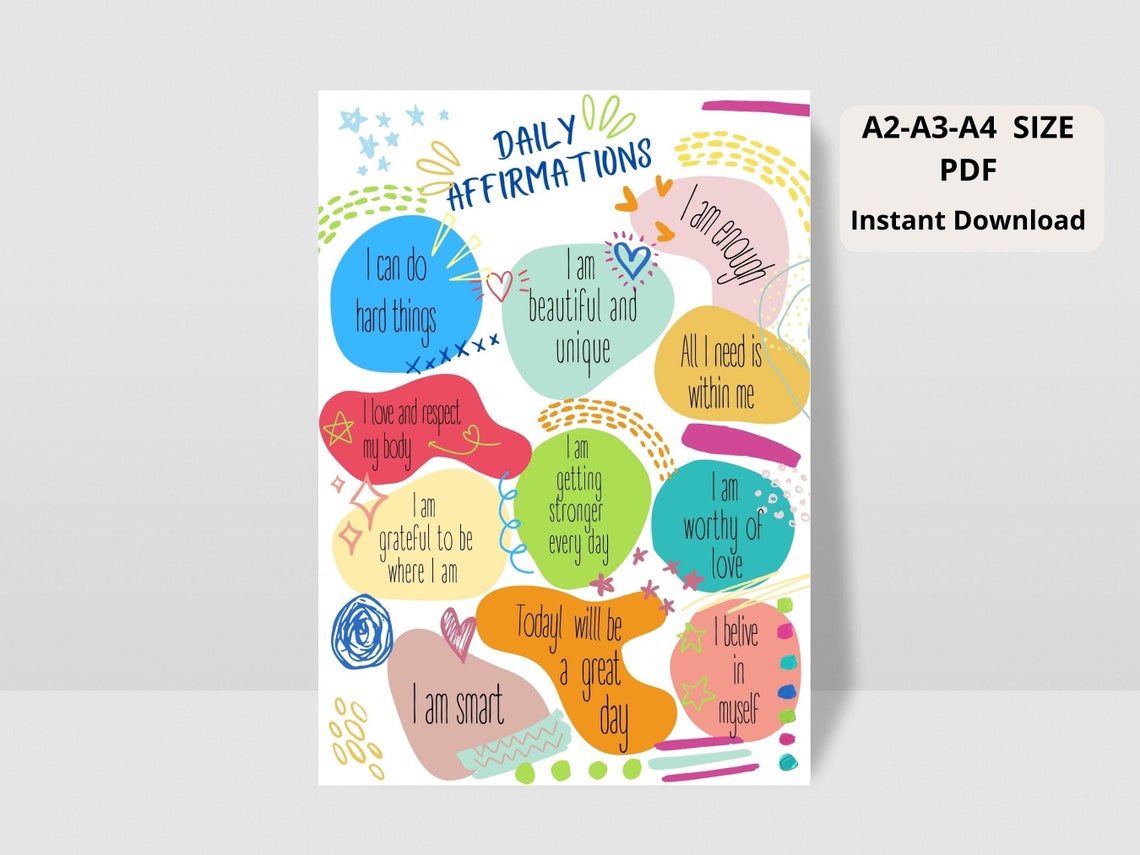 Positive Affirmation Wall Decor Daily Affirmations Poster - Etsy