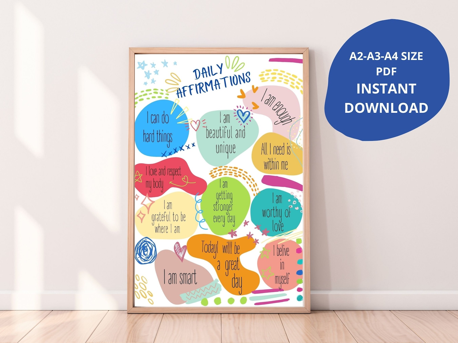 Positive Affirmation Wall Decor Daily Affirmations Poster - Etsy