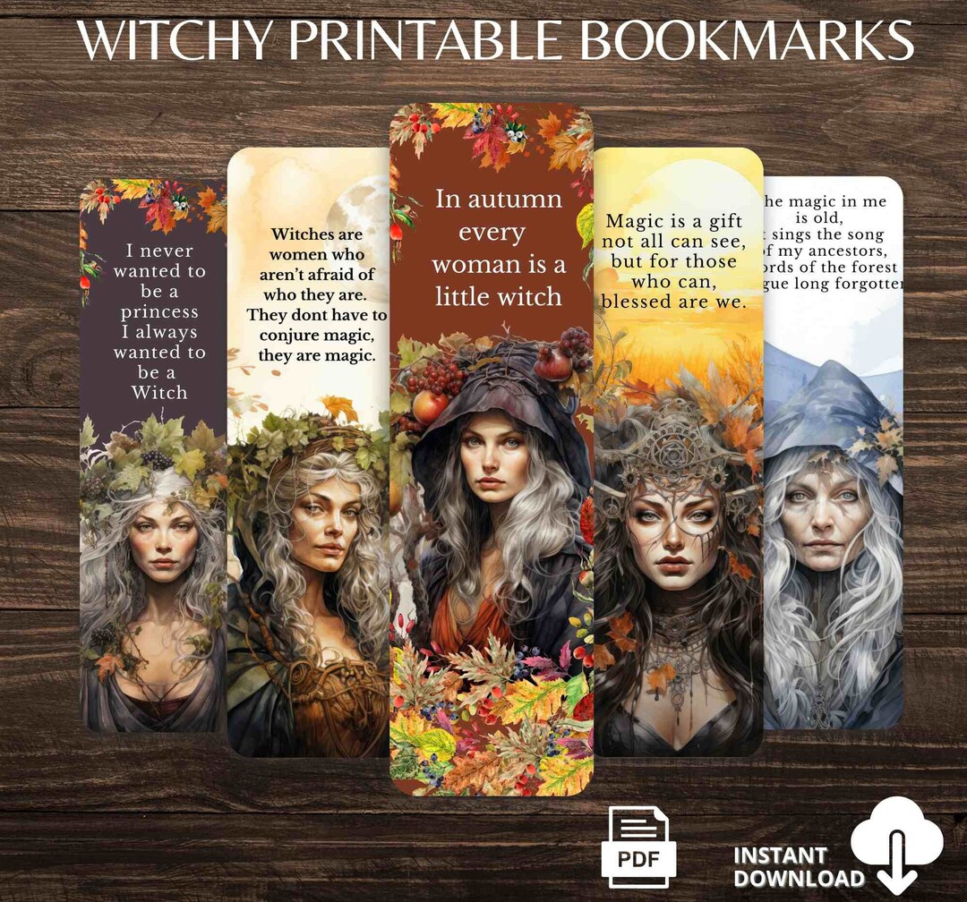Witchy Bookmarks Printable, Witchy Quote,book of Shadows, Grimoire ...