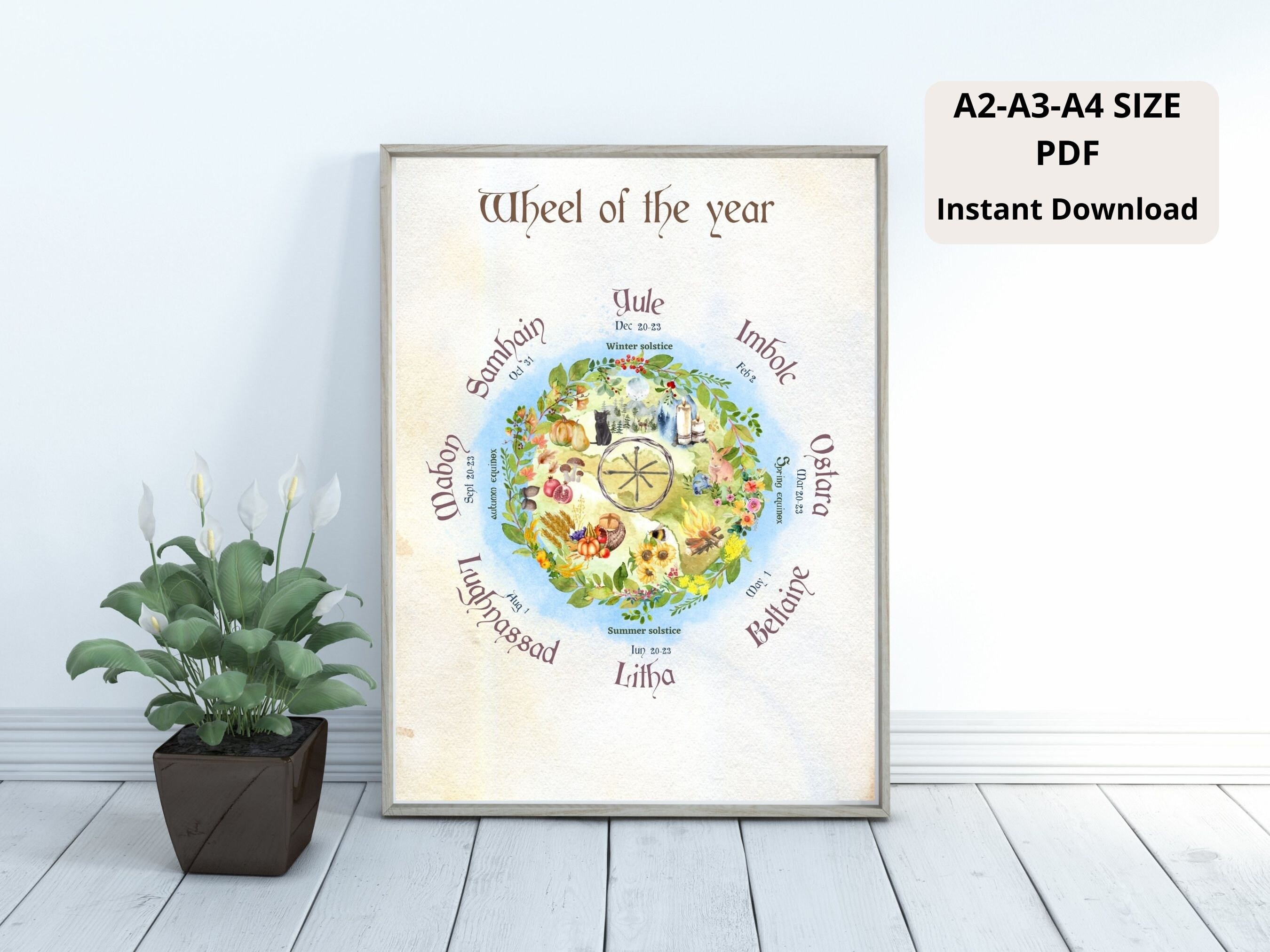 Wheel of the Year Printable Witch Calendar 2022 Wiccan - Etsy
