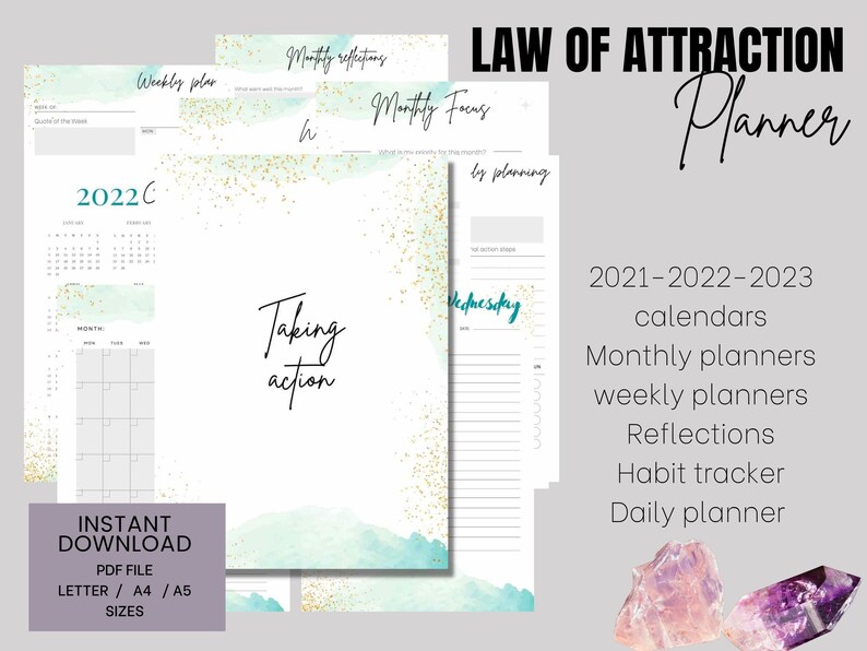 Manifestation Journal, Mindfulness Journal, Law of Attraction Printable ...