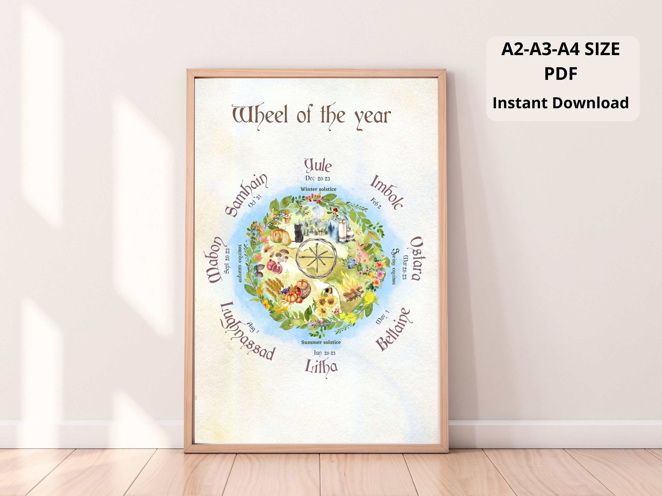 Wheel of the Year Printable Witch Calendar 2022 Wiccan - Etsy