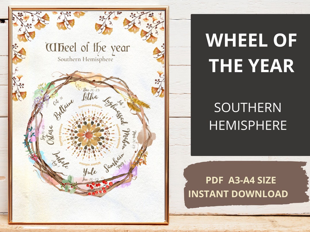 Book of Shadows Witch Calendar, Southern Hemisphere Wheel of the Year ...