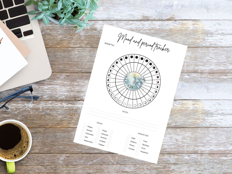 Lunar Cycle Mood Tracker, A5 Planner Inserts (digital Download) - Etsy