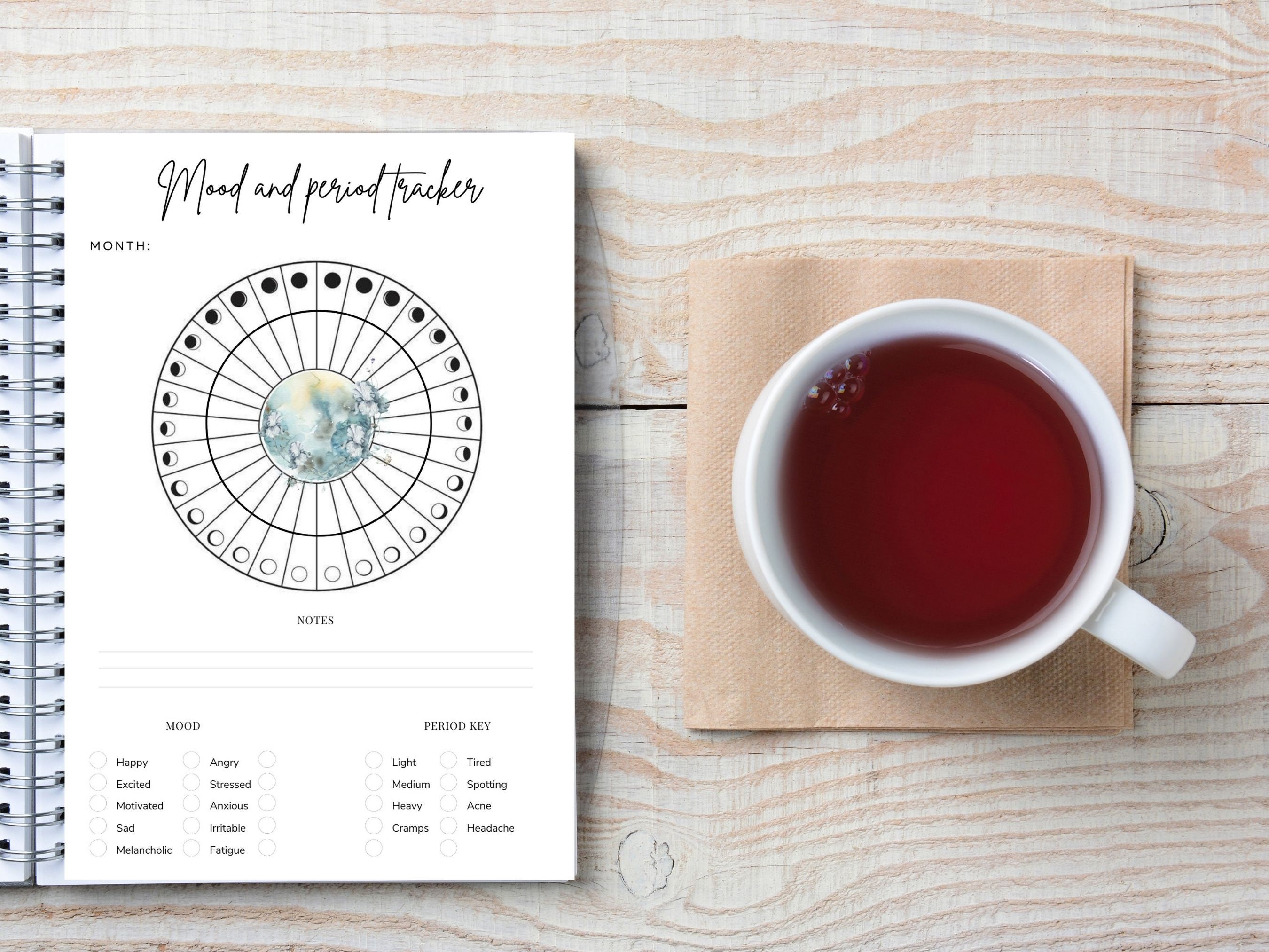Period Tracker Printable, Mood Tracker, Menstrual Journal, Menstrual ...